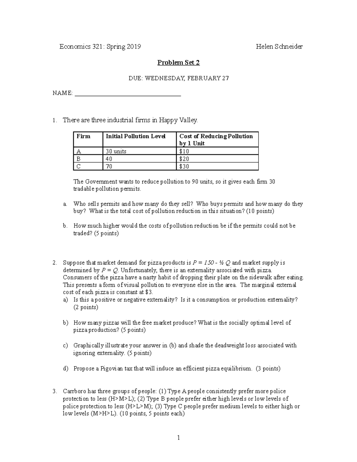 Problem Set 2 - Economics 321: Spring 2019 Helen Schneider - Economics ...