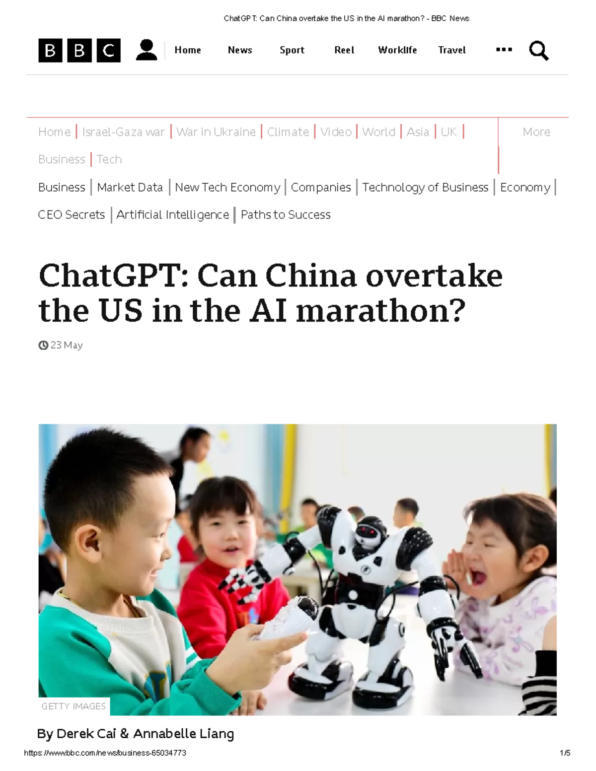 Lecture 10 Reading Chat GPT Can China overtake the US in the AI ...