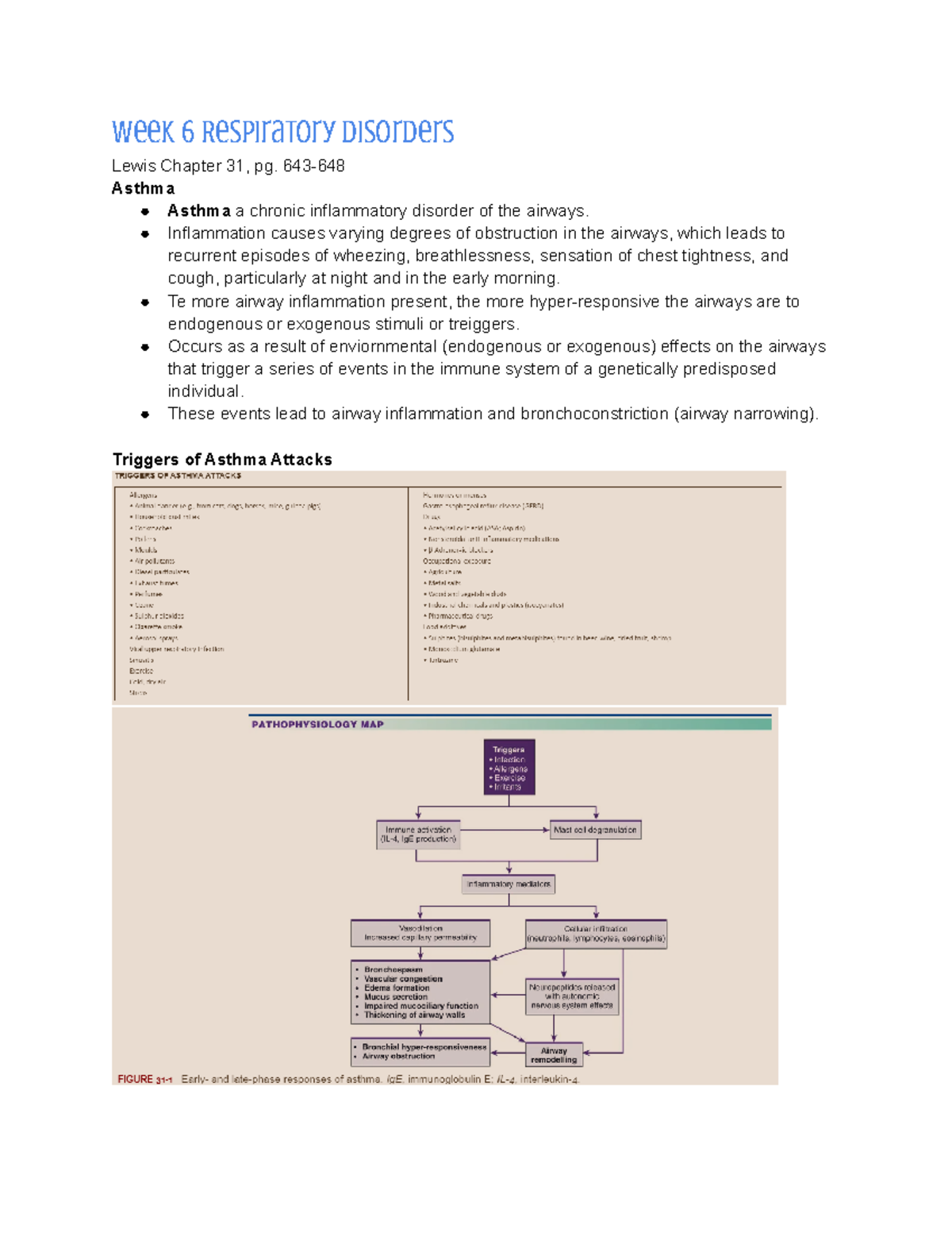 Week 6 Respiratory Disorders - Week 6 Respiratory Disorders Lewis ...