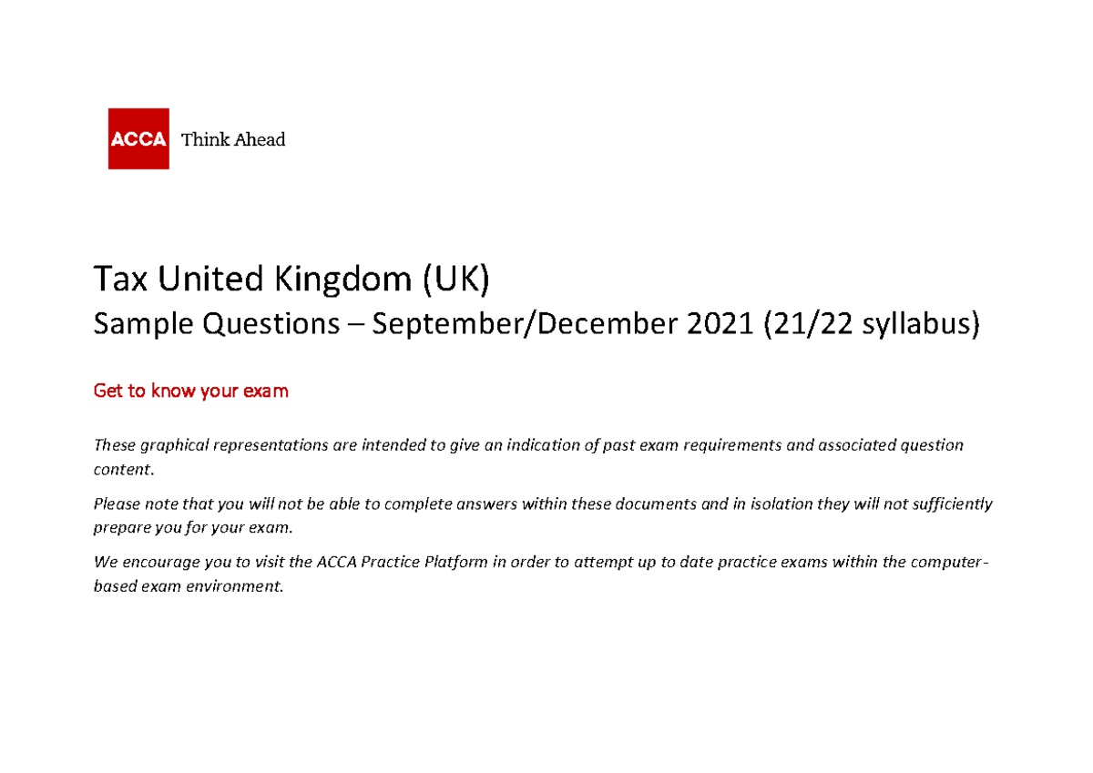 TX UK SD21 Qs - notes - Tax United Kingdom (UK) Sample Questions ...