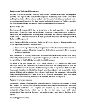 Gov Acc 7 - Notes - Under the new accounting system , the government ...