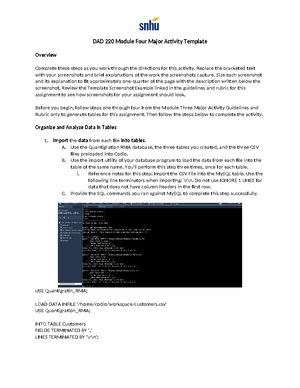 Module 5 assignment - MODULE FIVE PROBLEM SET This document is proprietary to Southern New ...
