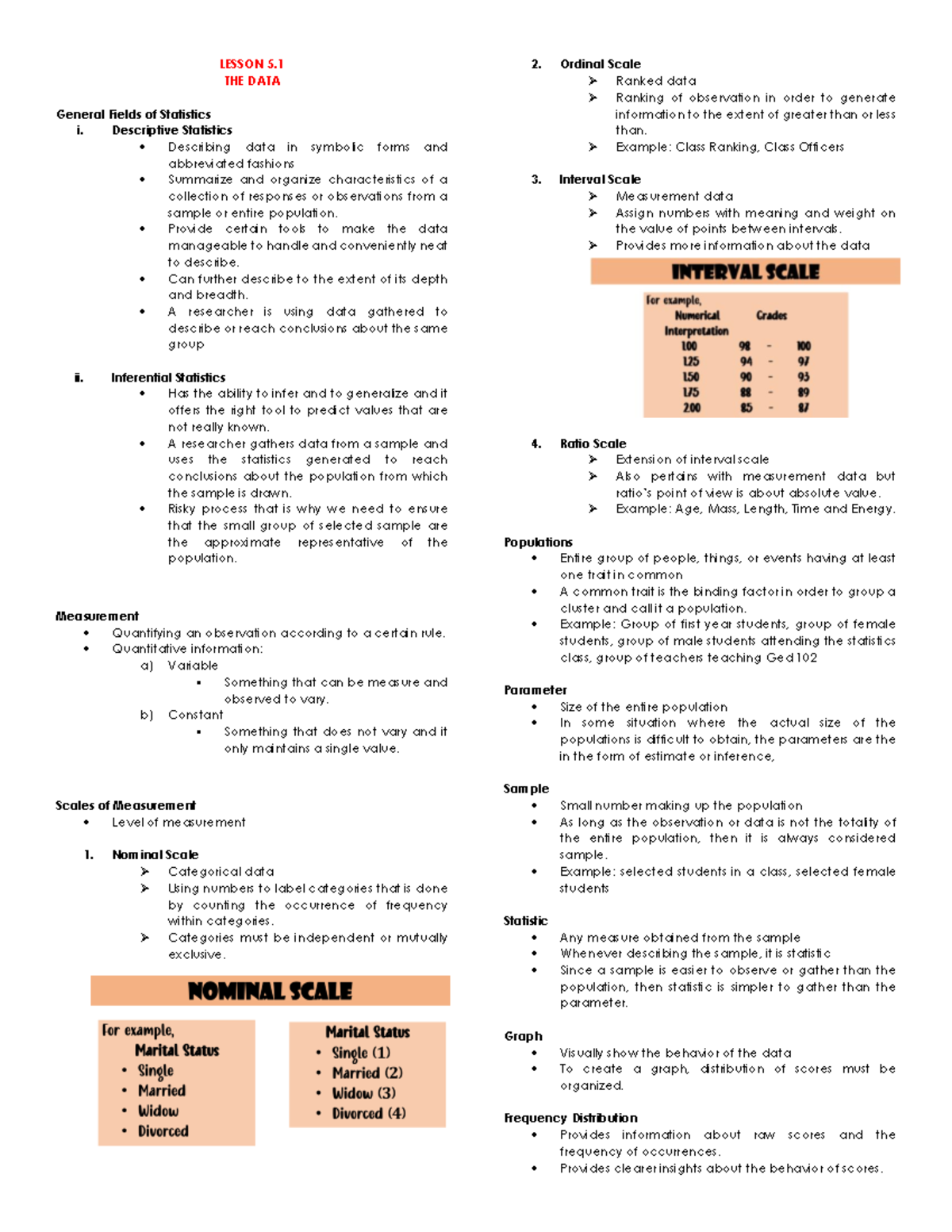 Mmw transes for finals - lesson 5 - LESSON 5. THE DATA General Fields ...