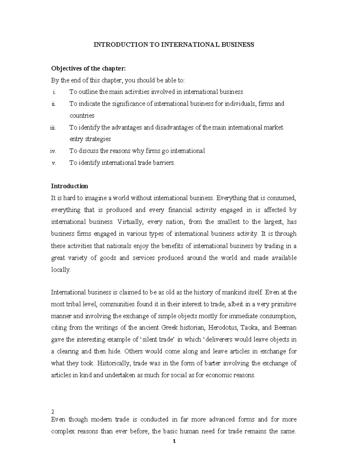 Introduction TO International Business - INTRODUCTION TO INTERNATIONAL ...