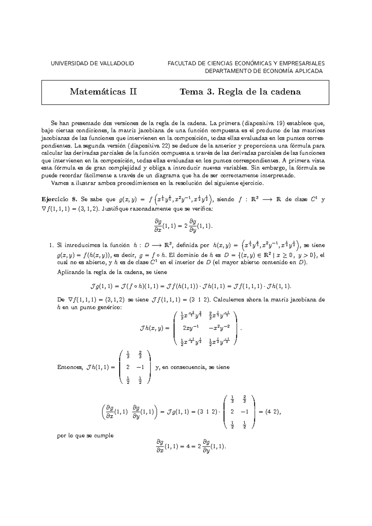 Tema3-RC - EJERCICIOS - UNIVERSIDAD DE VALLADOLID FACULTAD DE CIENCIAS ECON ́OMICAS Y ...