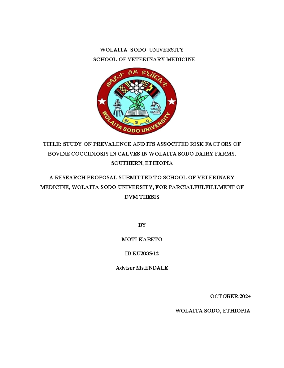 DR.MOTI Kabeto - sort note - WOLAITA SODO UNIVERSITY SCHOOL OF ...