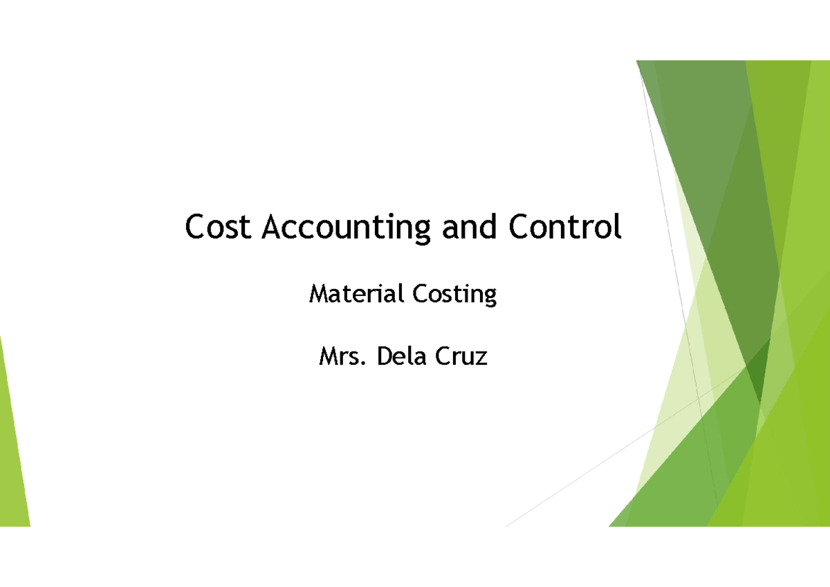 Accounting for materials part 2 - Cost Accounting and Control Material ...