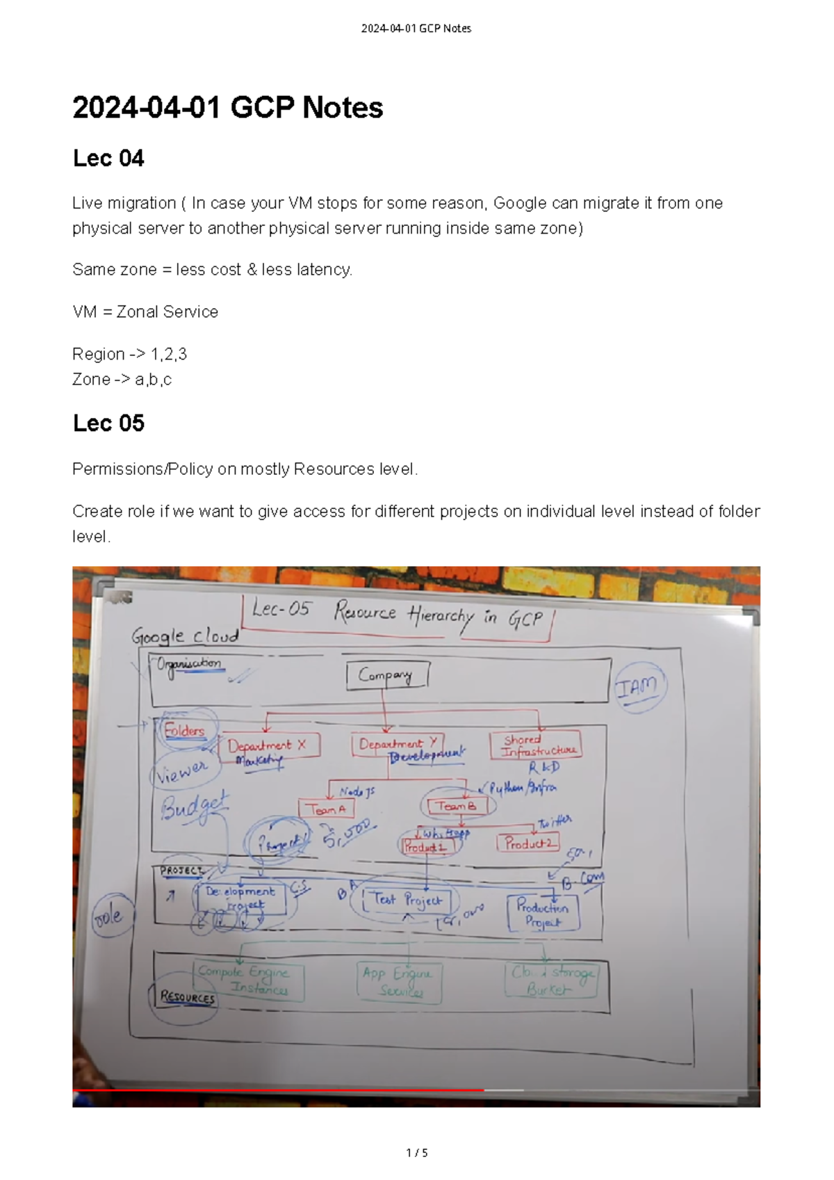 2024 04 01 Gcp Notes 2024 04 01 Gcp Notes Lec 04 Live Migration In Case Your Vm Stops For