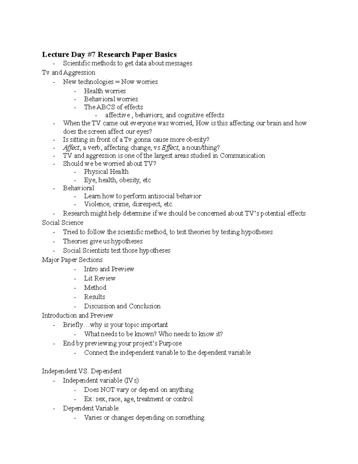 COM 240 Ch 7 - Taught by Ryan Hurley - Lecture Day #7 Research Paper ...