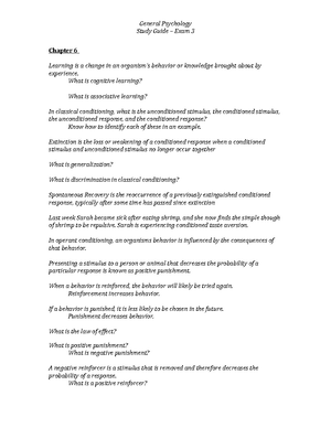 General Psychology Unit 2 Study Guide - Behaviorism: psychology should ...