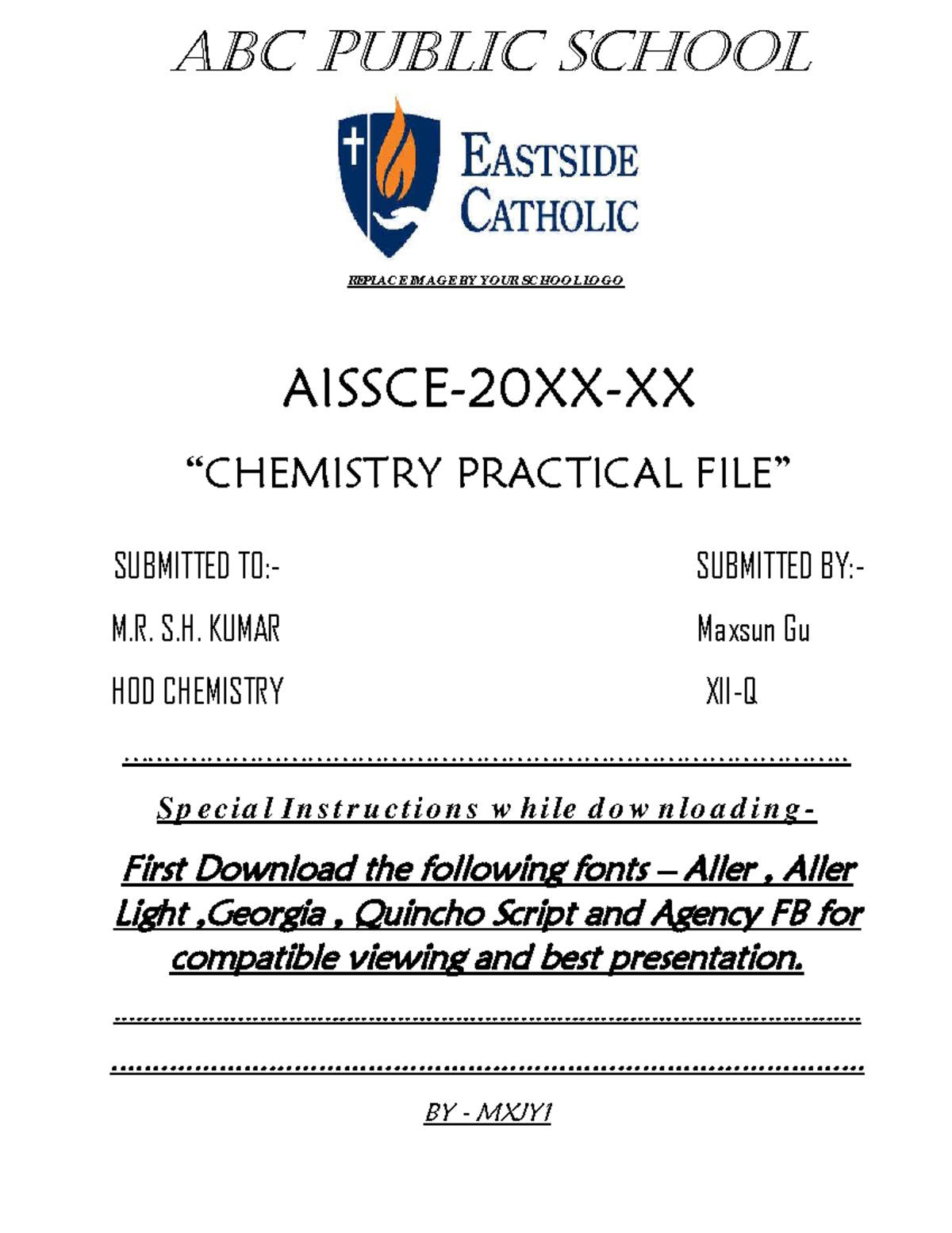 Chemistry aissce project file Setting OF - ABC PUBLIC SCHOOL AISSCE ...