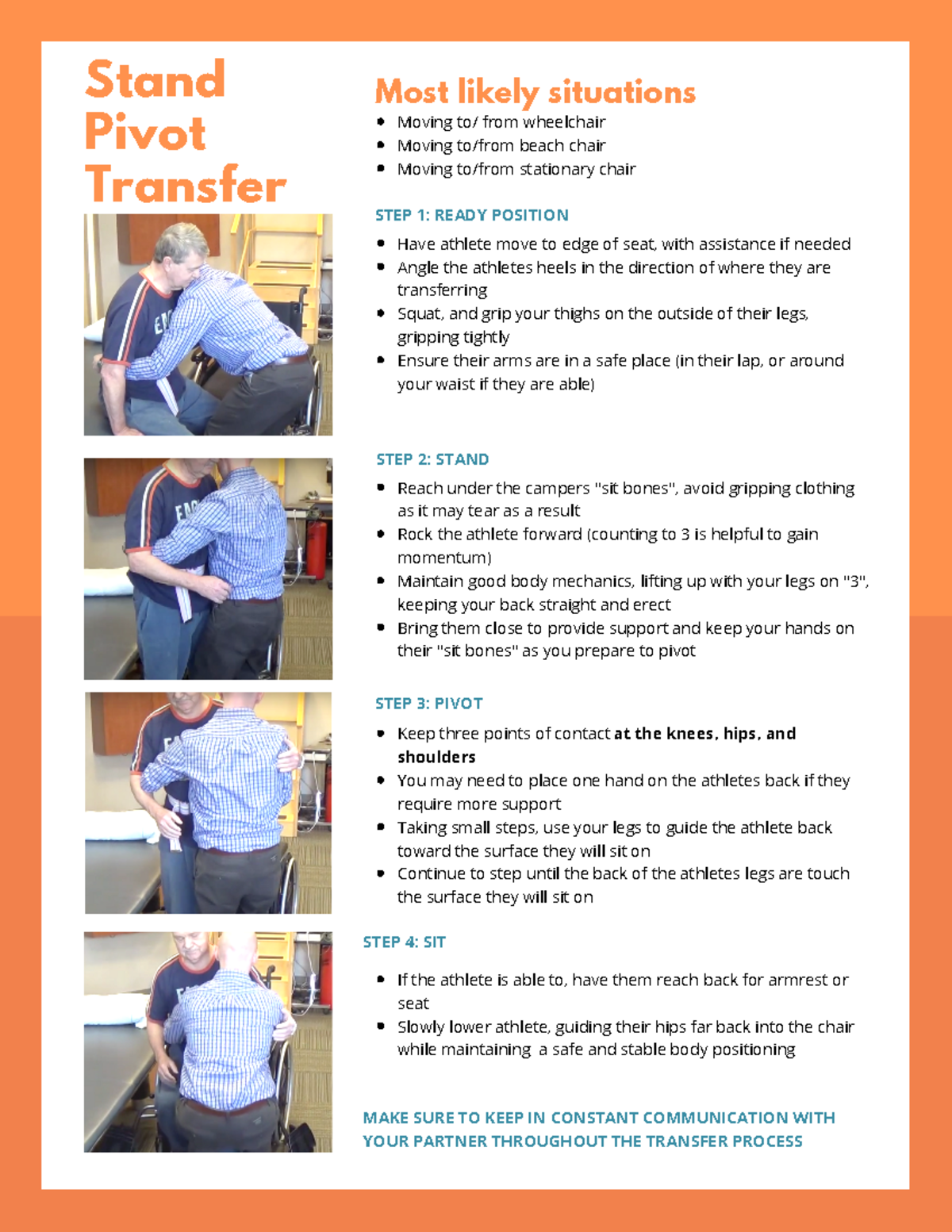 Stand-Pivot-Transferooo - Most likely situations Moving to/ from ...