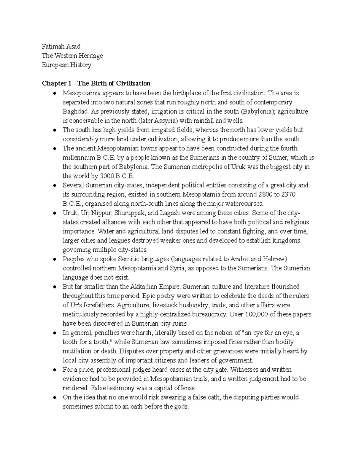 Fatimah's The Western Heritage Notes - Fatimah Asad The Western ...