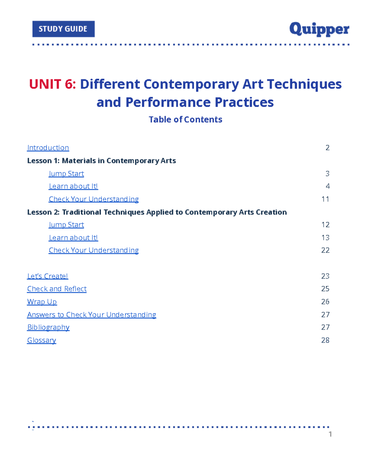 Unit 6 Different Contemporary Art Techniques and Performance Practices - UNIT 6: Different - Studocu