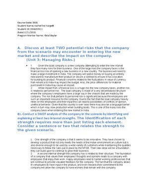 Khargettc 464task1 - Grade: PAss - Katherine Harget WGU Intro to ...