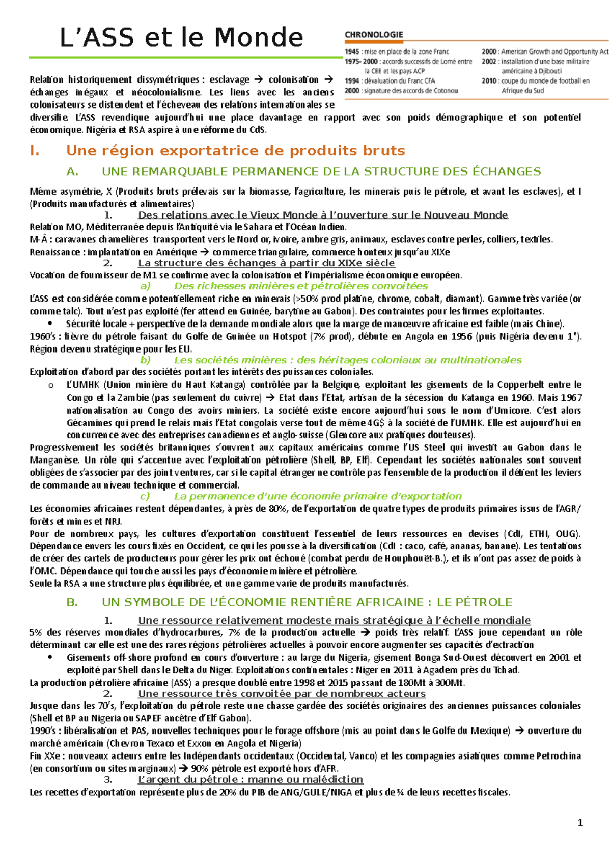 L’ASS et le Monde - Professeur: Gerard Pascal Clément (agrégé en ...