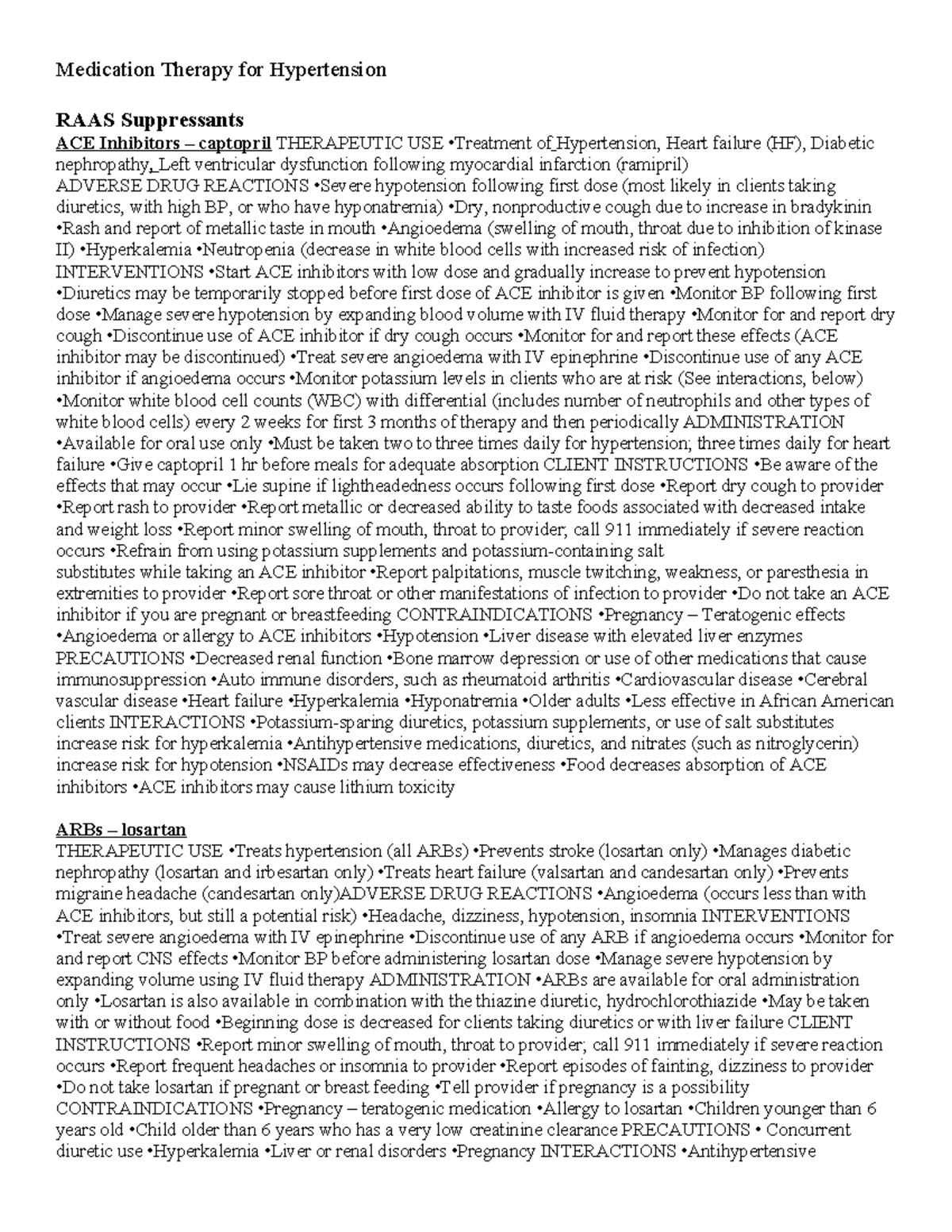 Atimedlist - cardiac ati meds - Medication Therapy for Hypertension ...