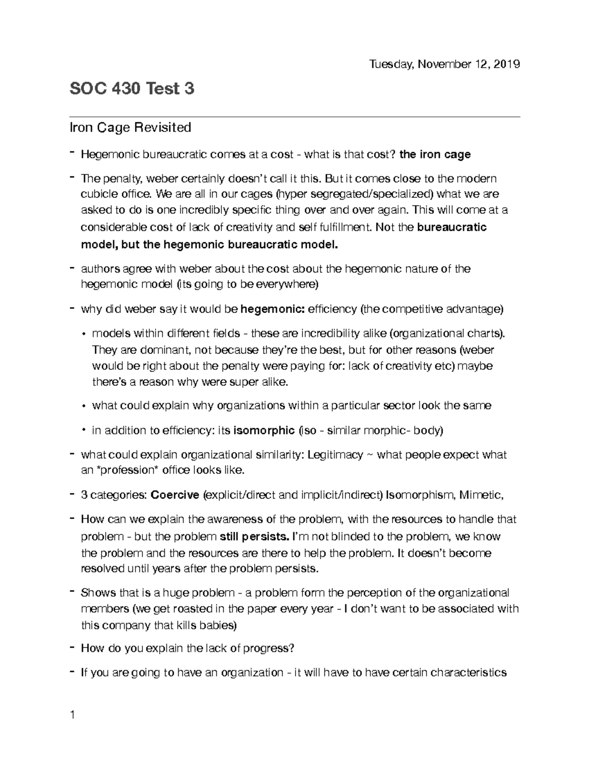 Test 3 SOC430 - Mccall Final everything you need for test - SOC 430 ...