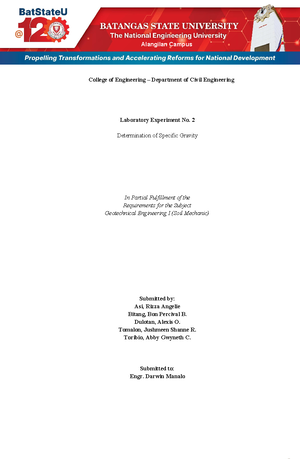 Problem set geotech - Name: Date: Section: Subject: PROBLEM SET IN CE 411 GEOTECHNICAL ...