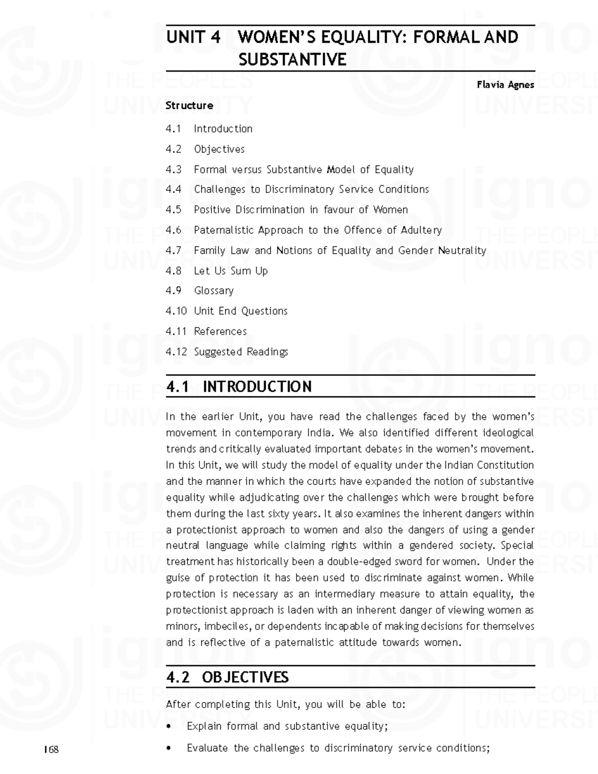 Formal and substantive equality - Women’s Agency in Post- Independence ...