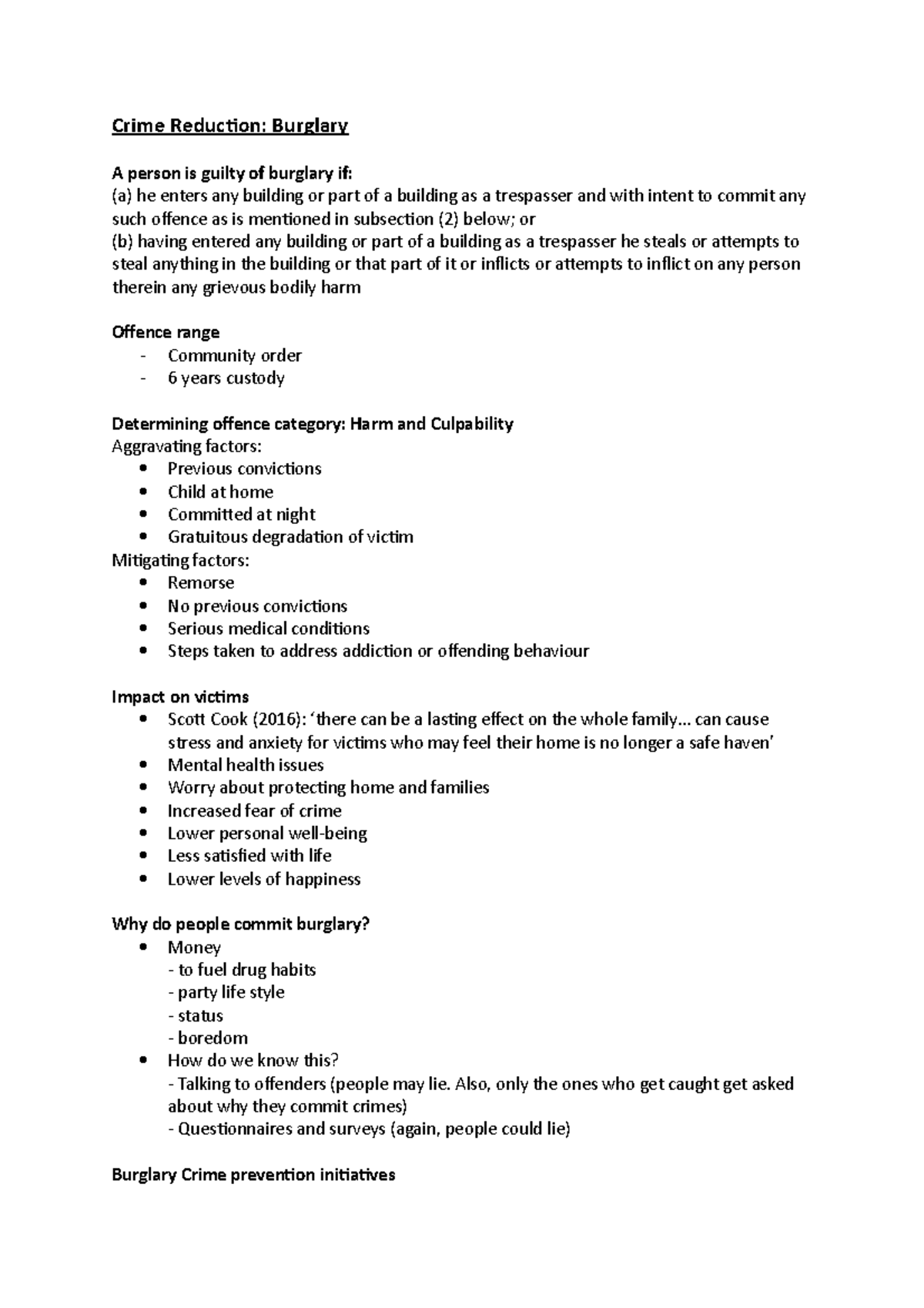 Burglary - Crime Reducion: Burglary A person is guilty of burglary if ...