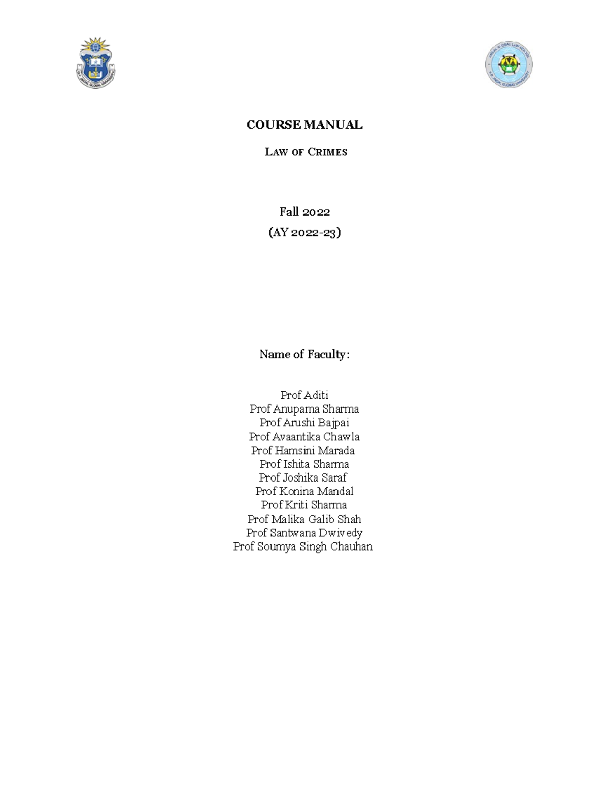 Law of Crimes 2022 - academic lecture - COURSE MANUAL LAW OF CRIMES ...