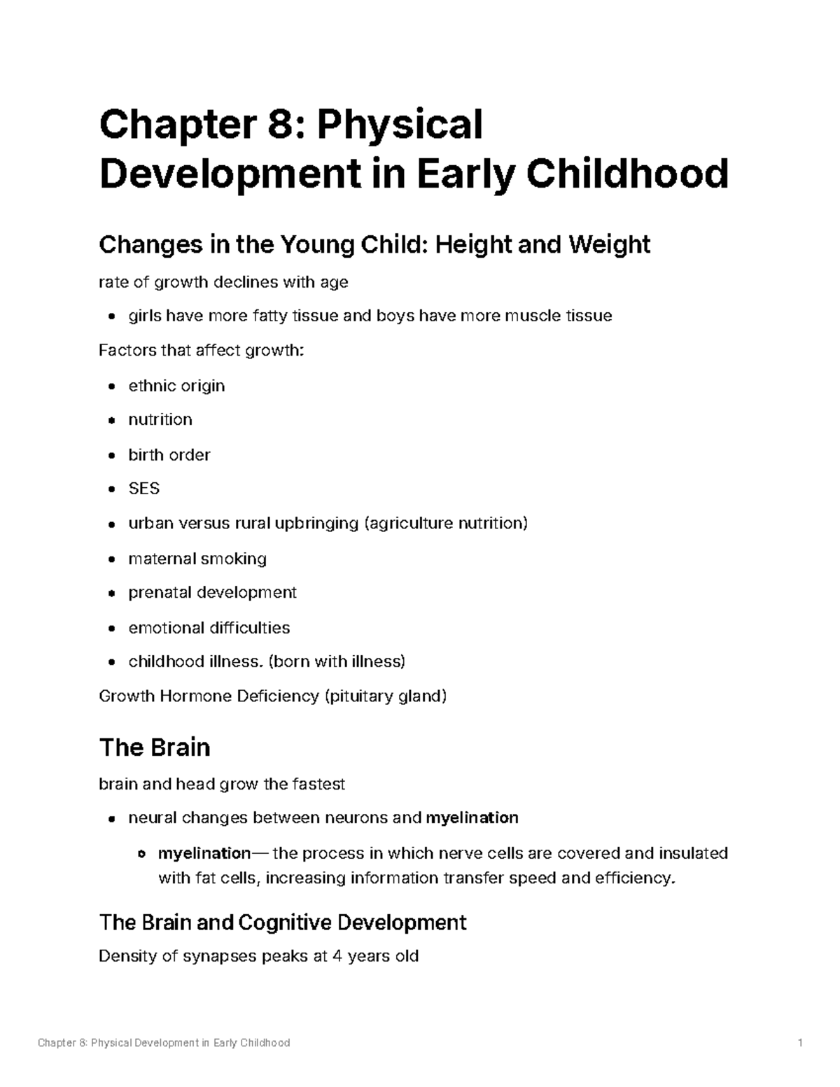 Chapter 8 Physical Development in Early Childhood - Chapter 8: Physical ...