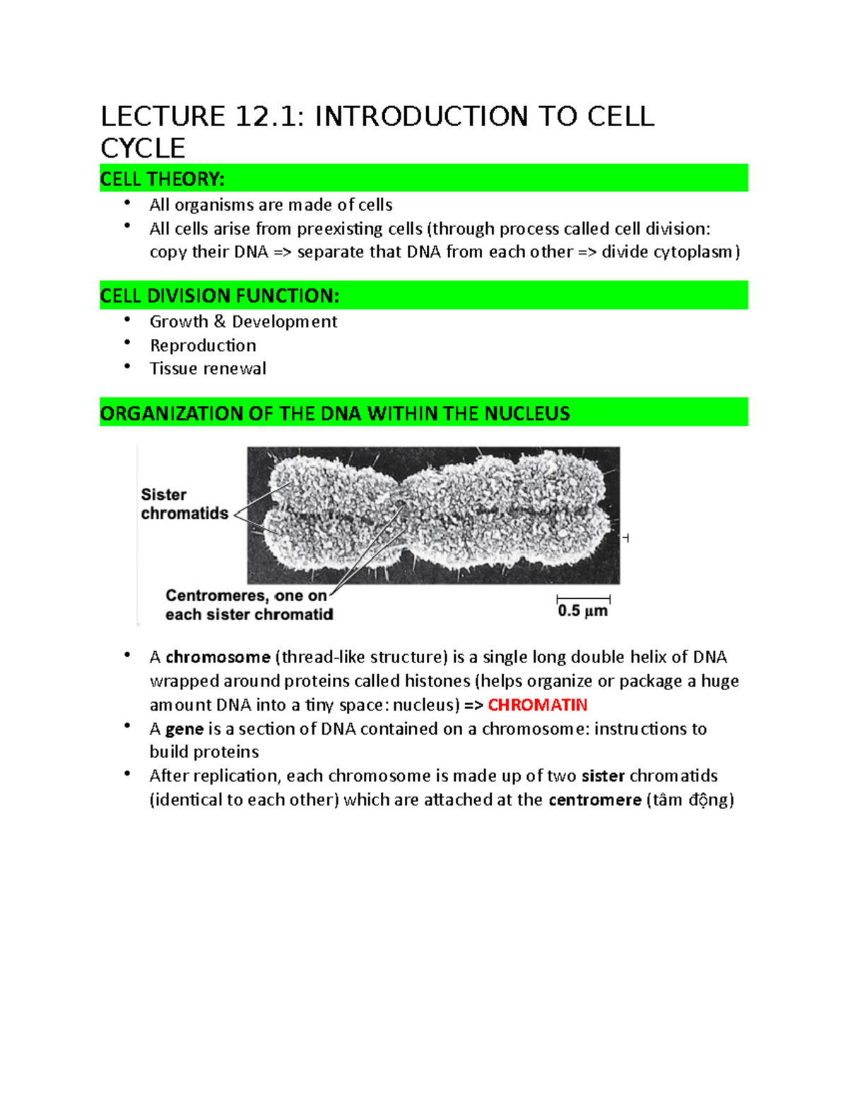 Chapter 12 12.1 Introduction to cell cycle - LECTURE 12: INTRODUCTION ...