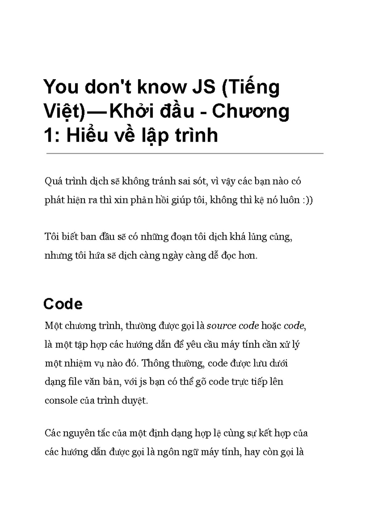 You dont know JS - Tiếng Việt - You don't know JS (Tiếng Việt) — Khởi ...