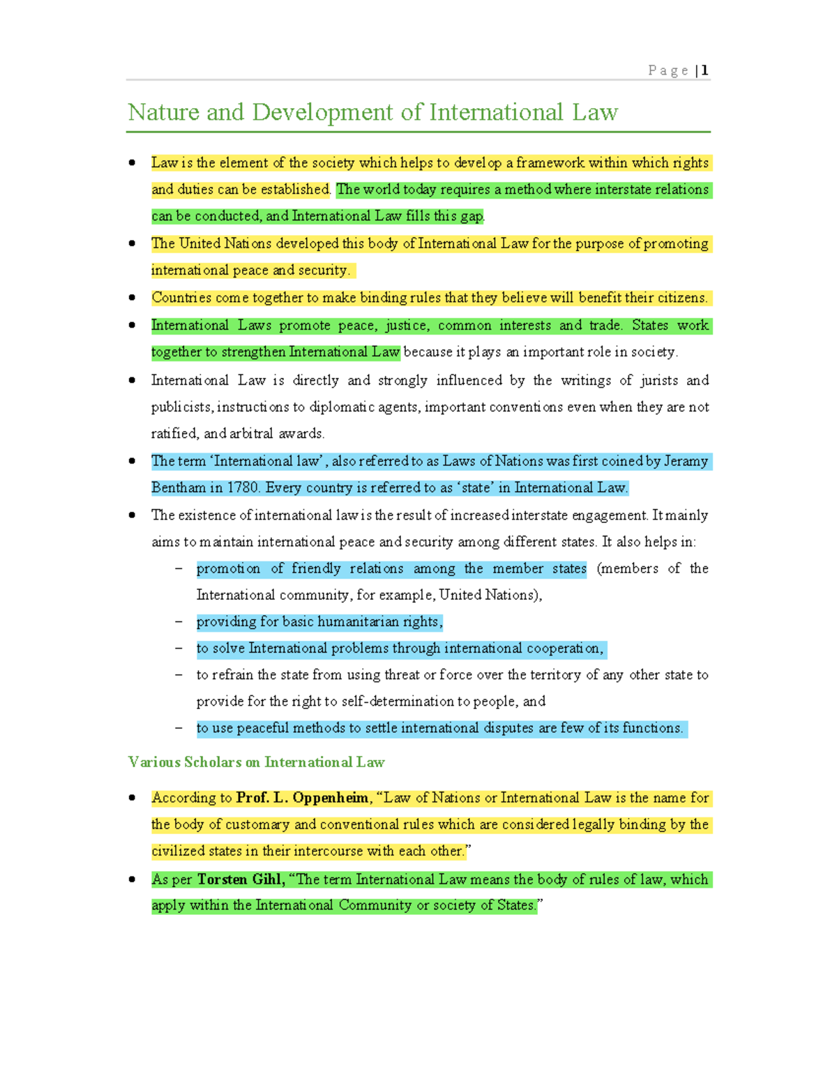 Unit I int law - enjoy - Nature and Development of International Law ...