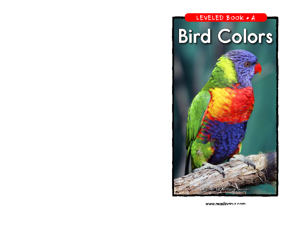 03 Bird colors - Song for kids - readinga-z LEVELED BOOK • A Written by ...