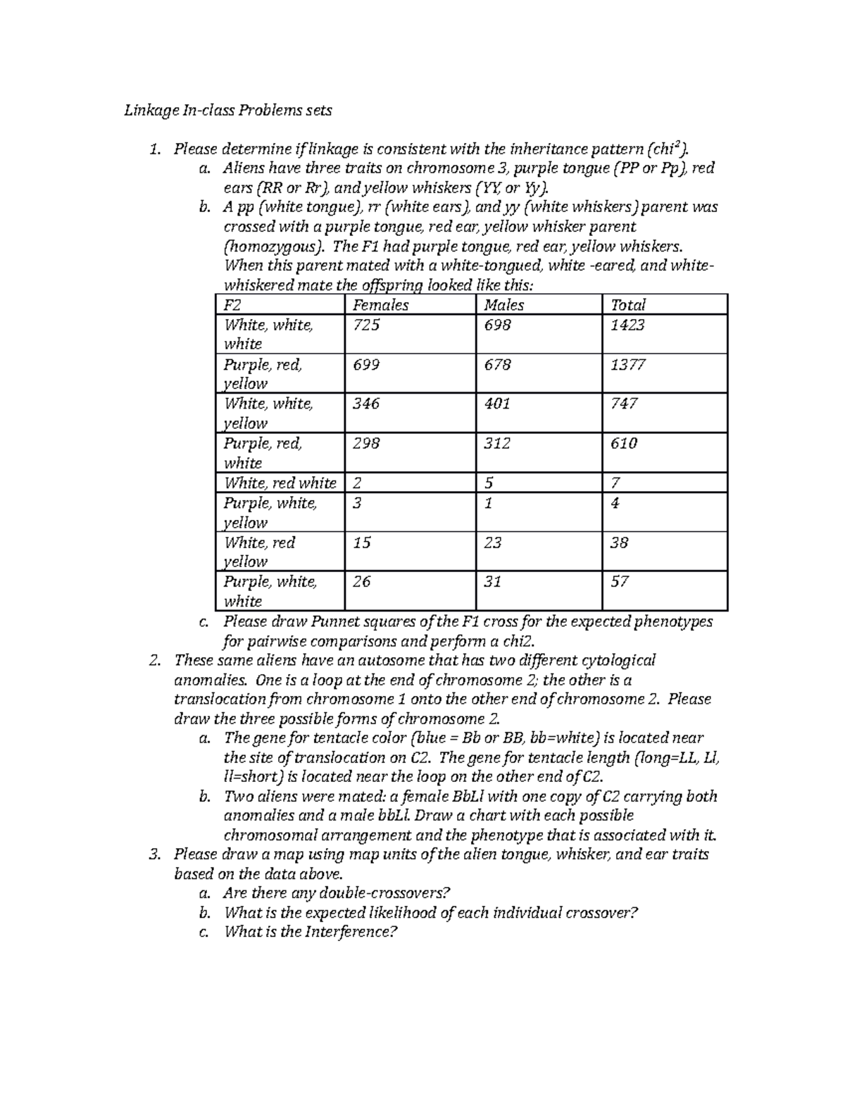 Linkage problems - Linkage In-class Problems sets 1. Please determine ...