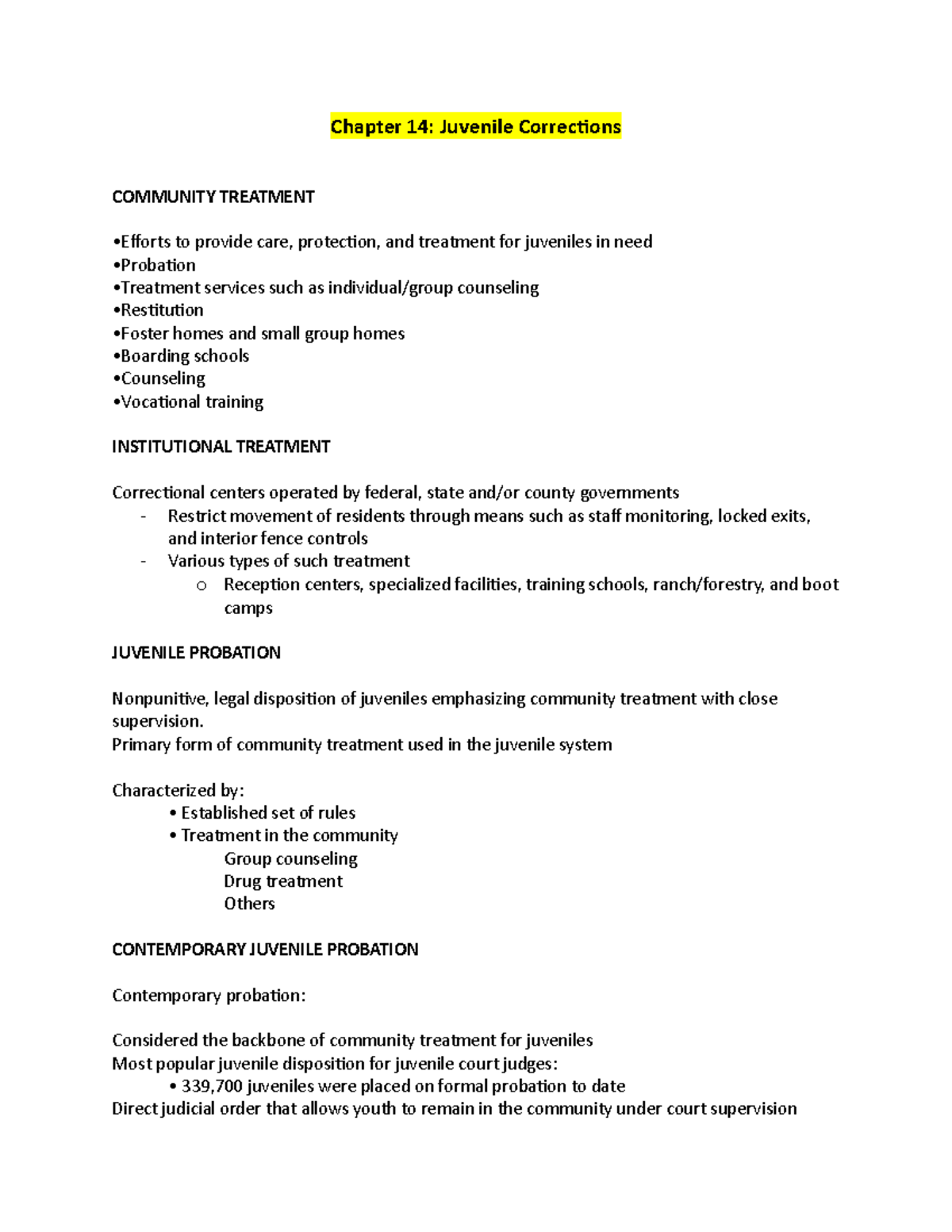 Chap14 2330 - full chapter content juvenile corrections - Chapter 14 ...