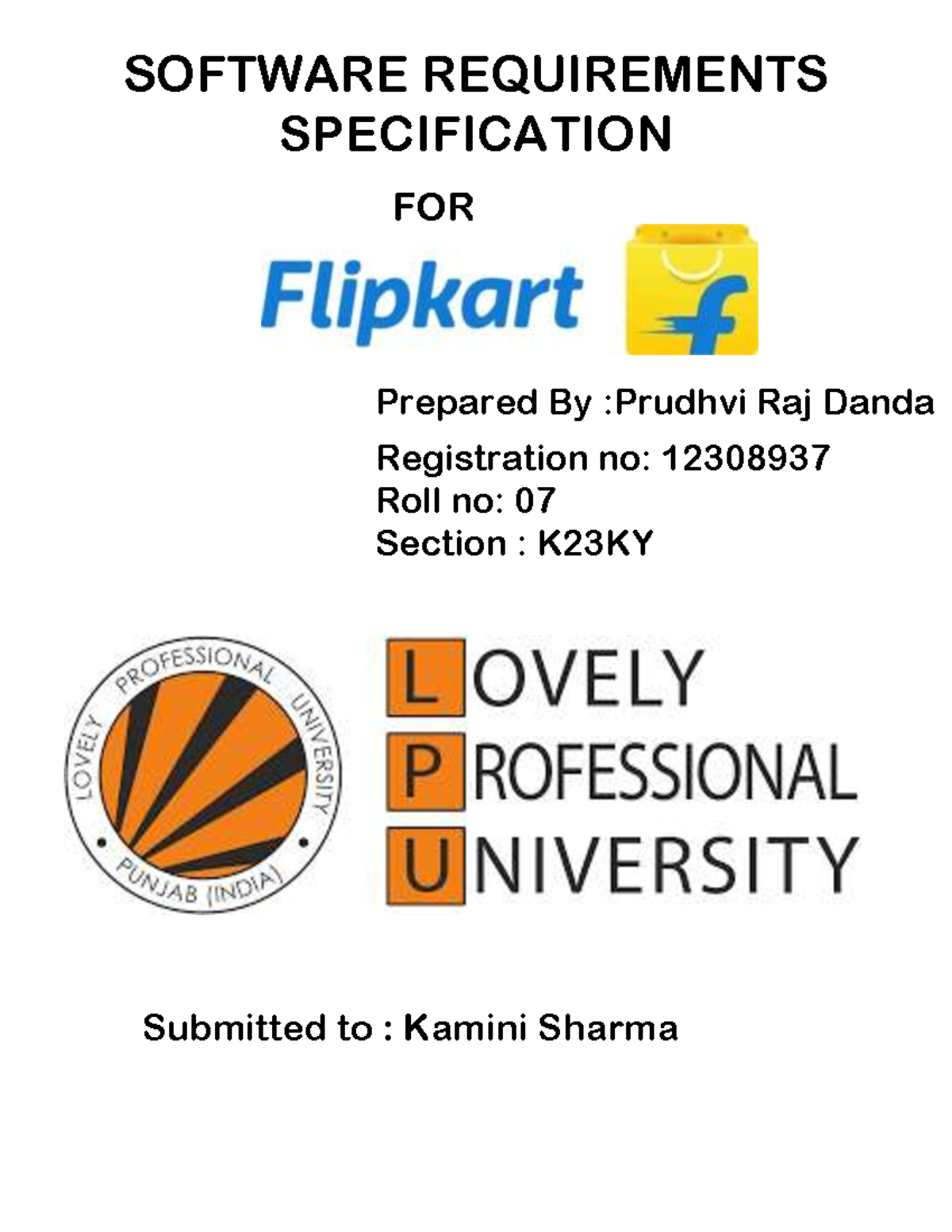 Flipkart software requirement specification - SOFTWARE REQUIREMENTS SPECIFICATION FOR Prepared ...