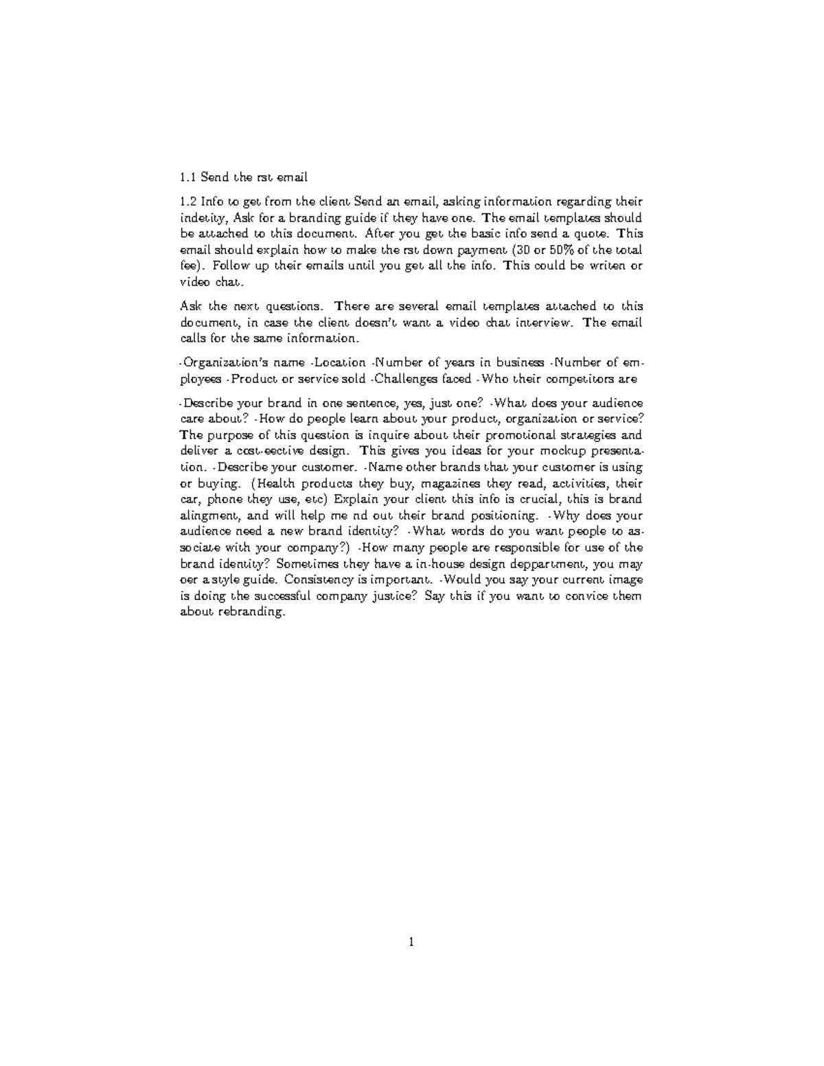 Working with clients 1 - Tomabamos notas conest - 1 Send the rst email ...