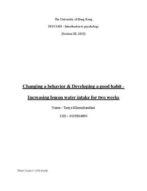Introductionto Psychology - PSYC1001 - HKU - Studocu