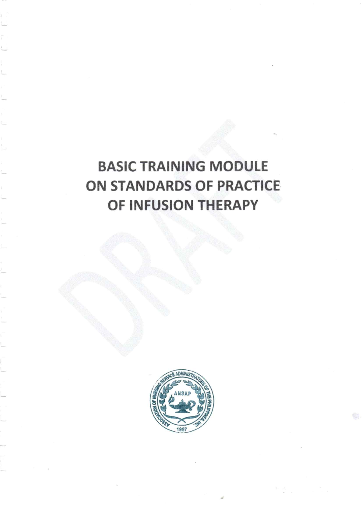 Ansap IVT Topics New 2024 1 - BASIC TRAINING MODULE ON STANDARDS OF ...