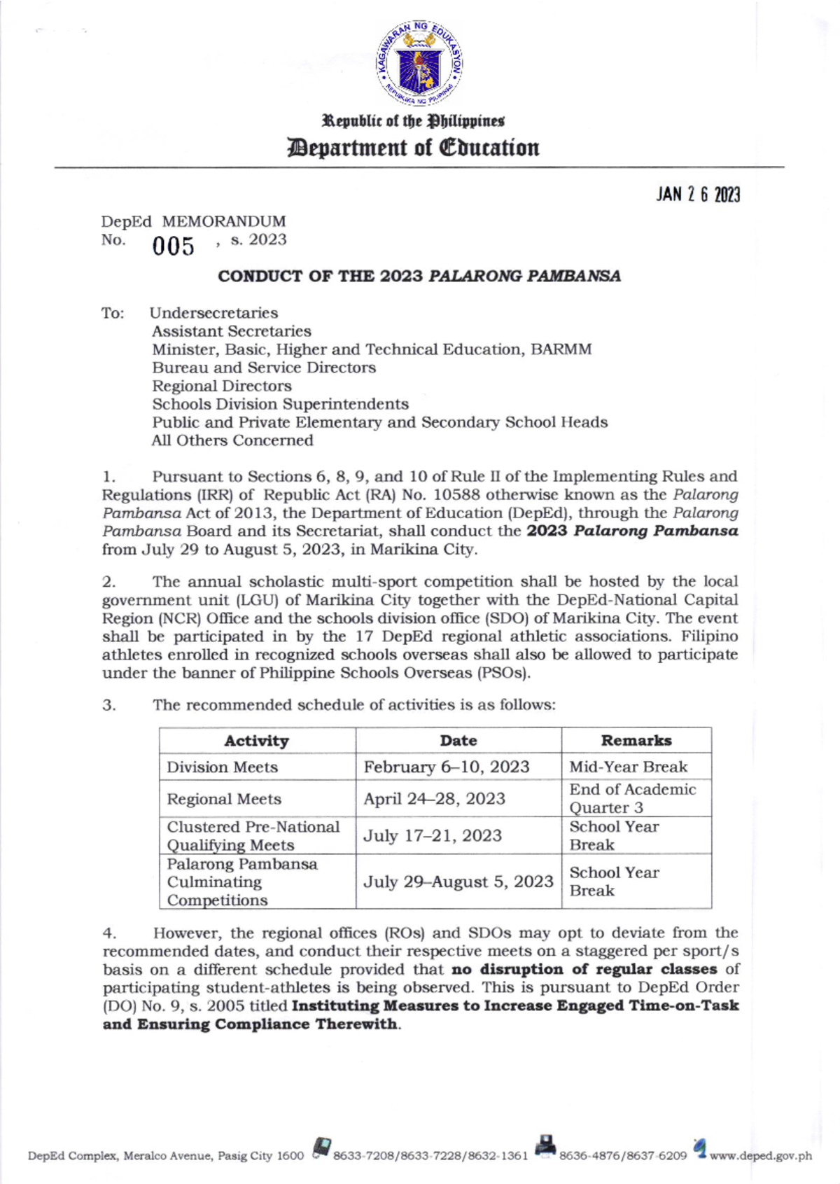 DM s2023 005-Palaro-2023 - alrr NG ao rI -... -+- ####### t."F ...