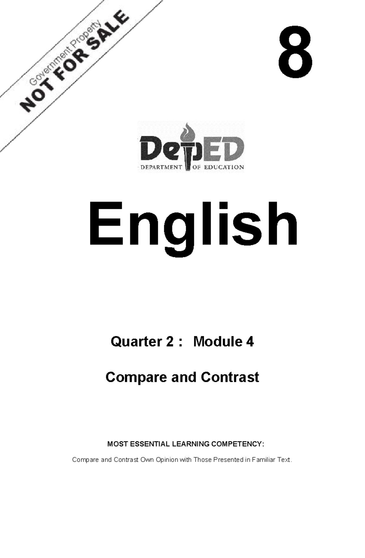 English 8 Q2 Week 4 Revalidated - 8 English Quarter 2 : Module 4 ...