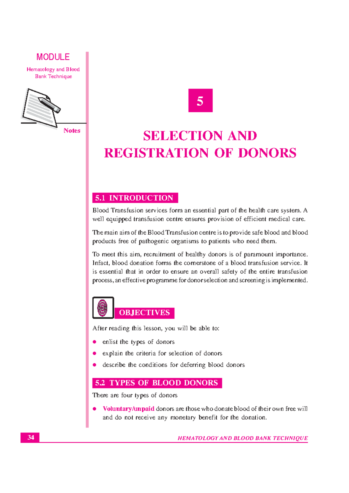 Lesson-05 - Blood donation - MODULE Selection and Registration of ...