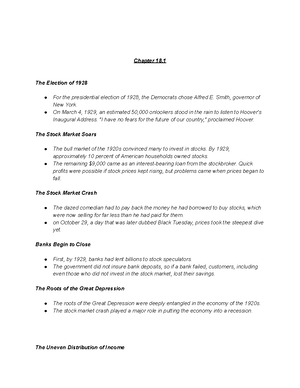 lecture course work and assignments for United States History class ...