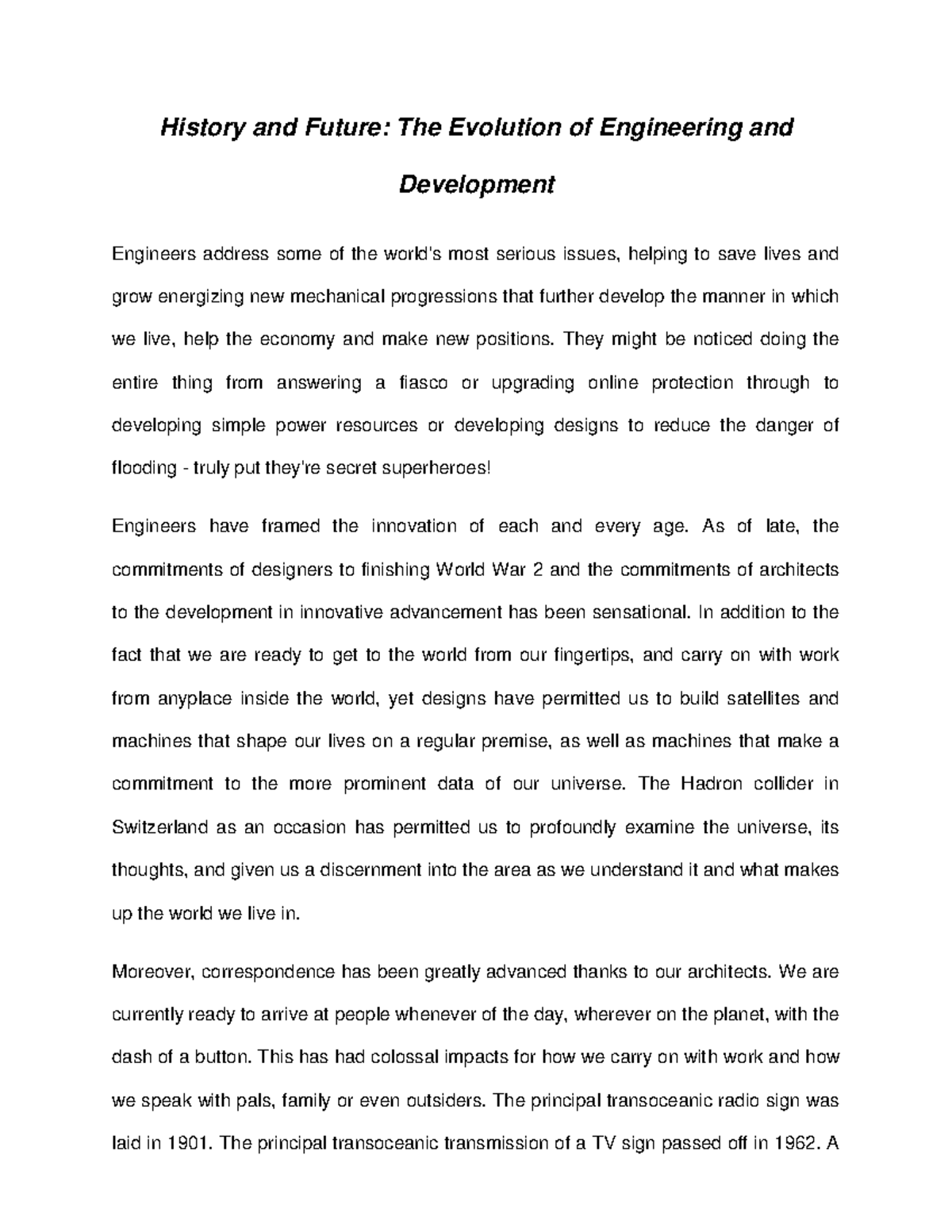 History and Future: The Evolution of Engineering and Development ...