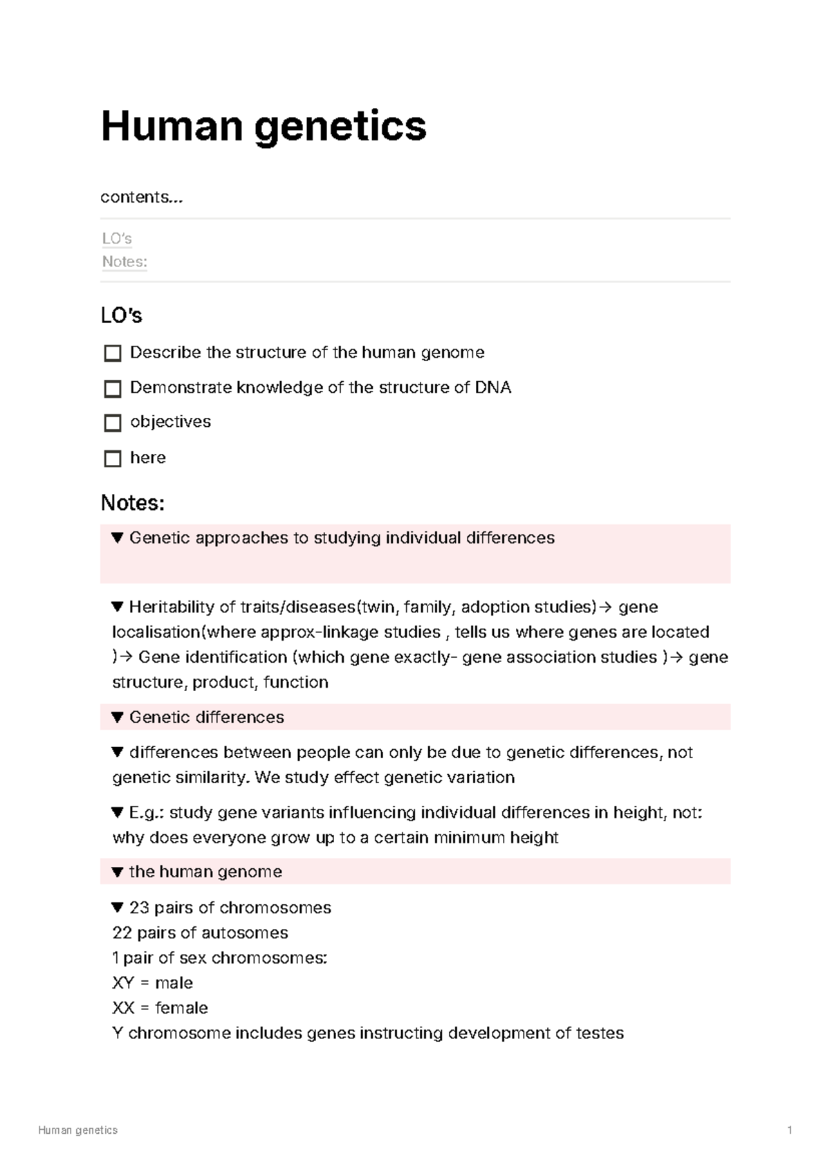 1-Human genetics Chromosome, genome, DNA, phenotype and genotype ...