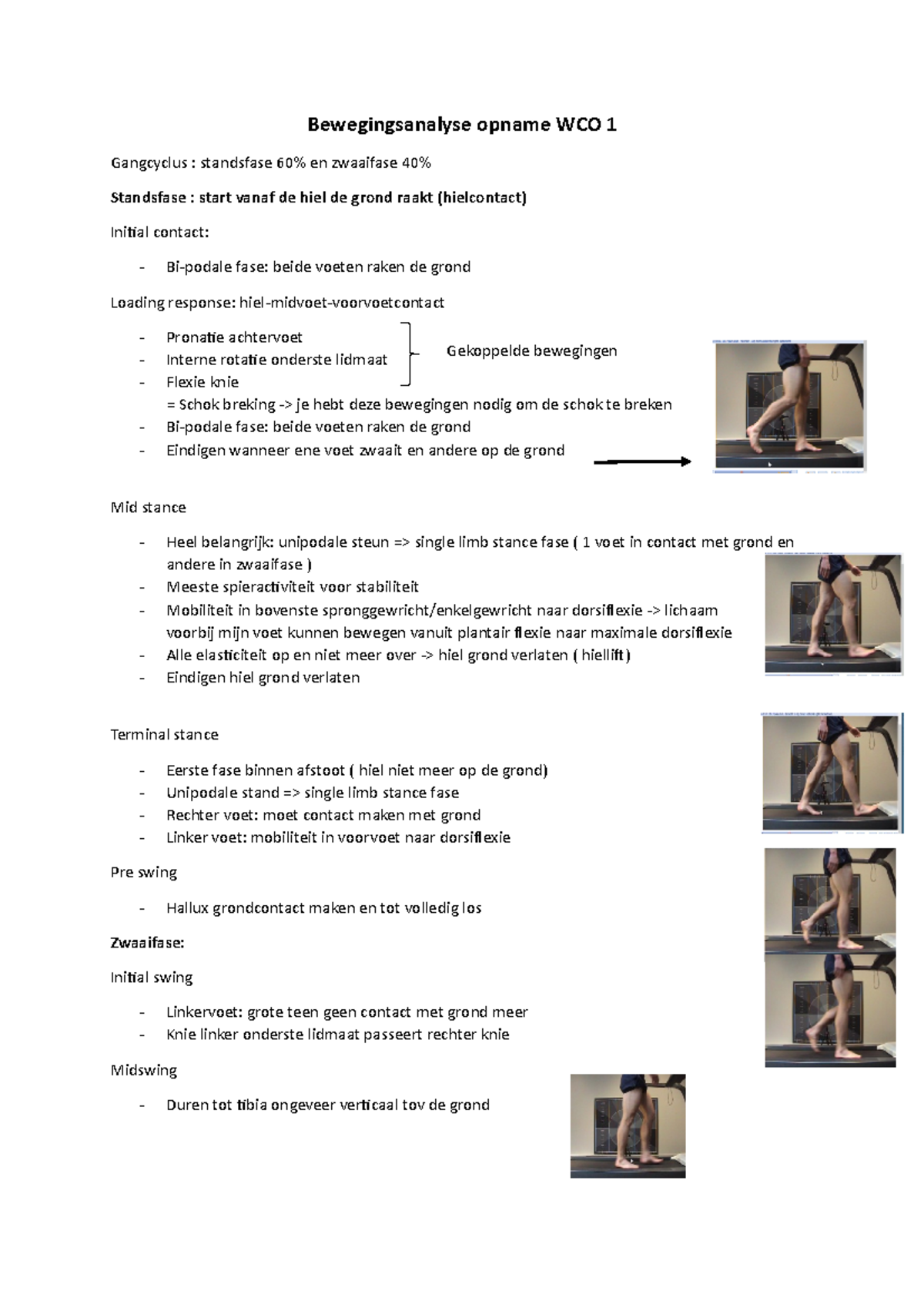 Bewegingsanalyse-protocollering-deel-1 - Bewegingsanalyse opname WCO 1 Gangcyclus : standsfase ...