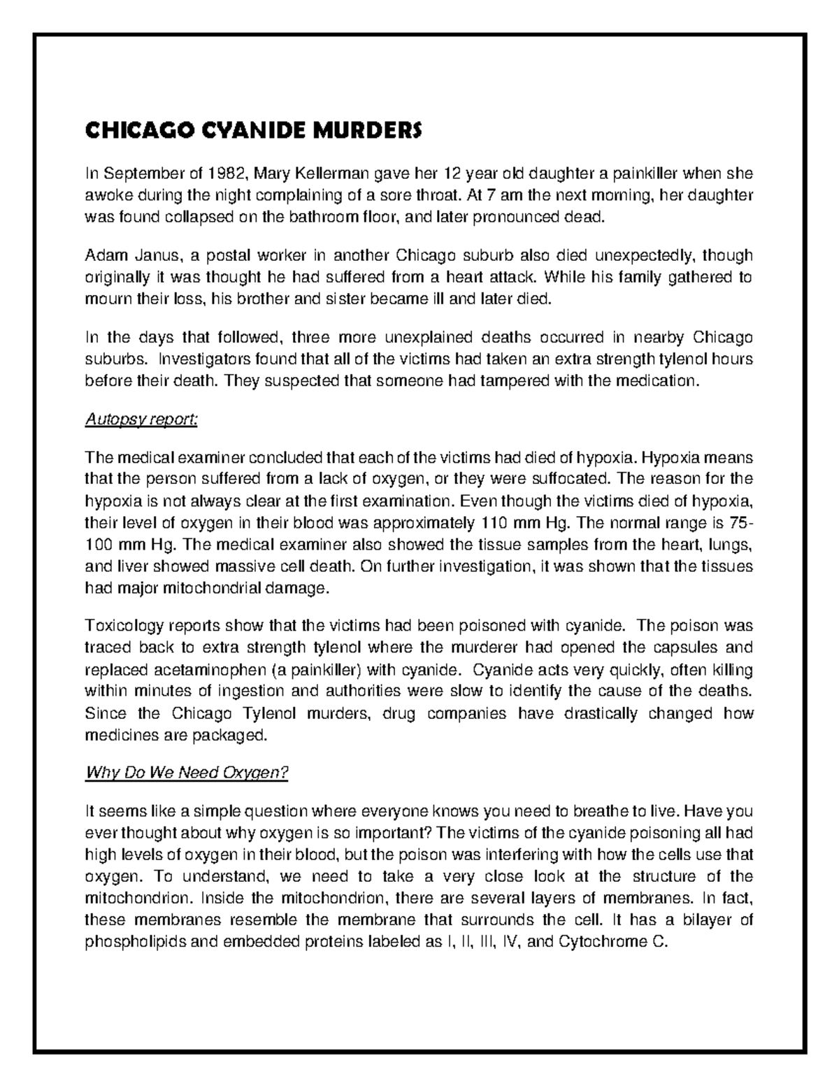 4. Chicago Cyanide Murders - CHICAGO CYANIDE MURDERS In September of ...