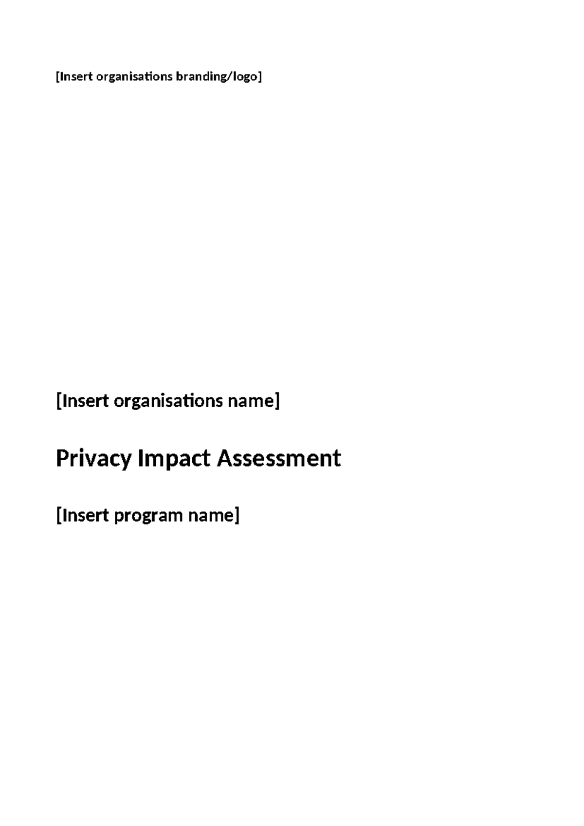 Privacy Impact Assessment Template - [Insert organisations branding ...