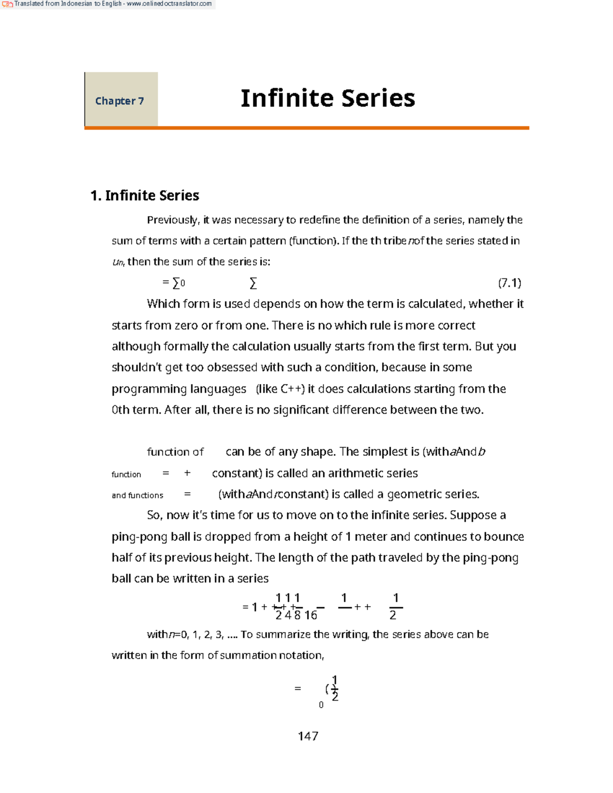 Infinite Series - Infinite Series Previously, it was necessary to ...