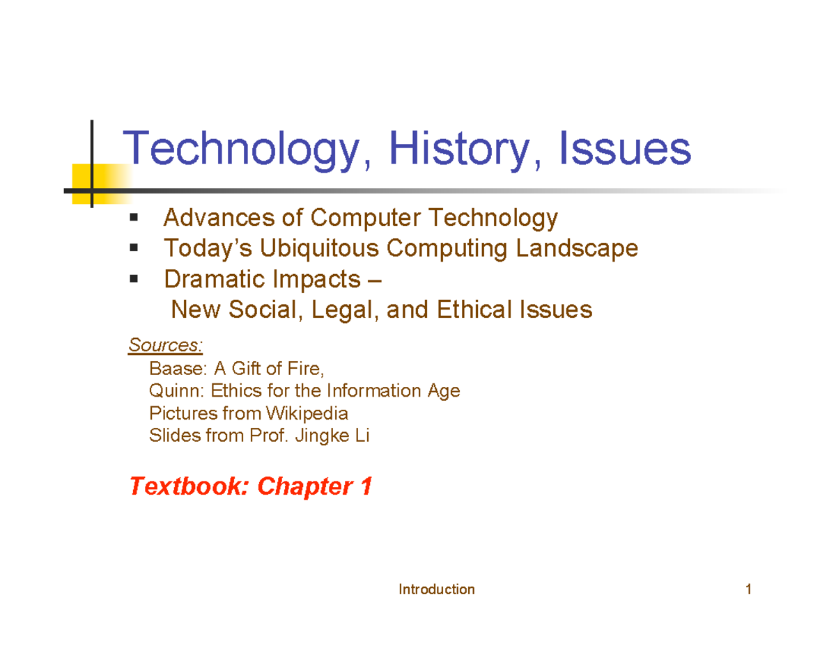 1-History - return - Technology, History, Issues Advances of Computer ...