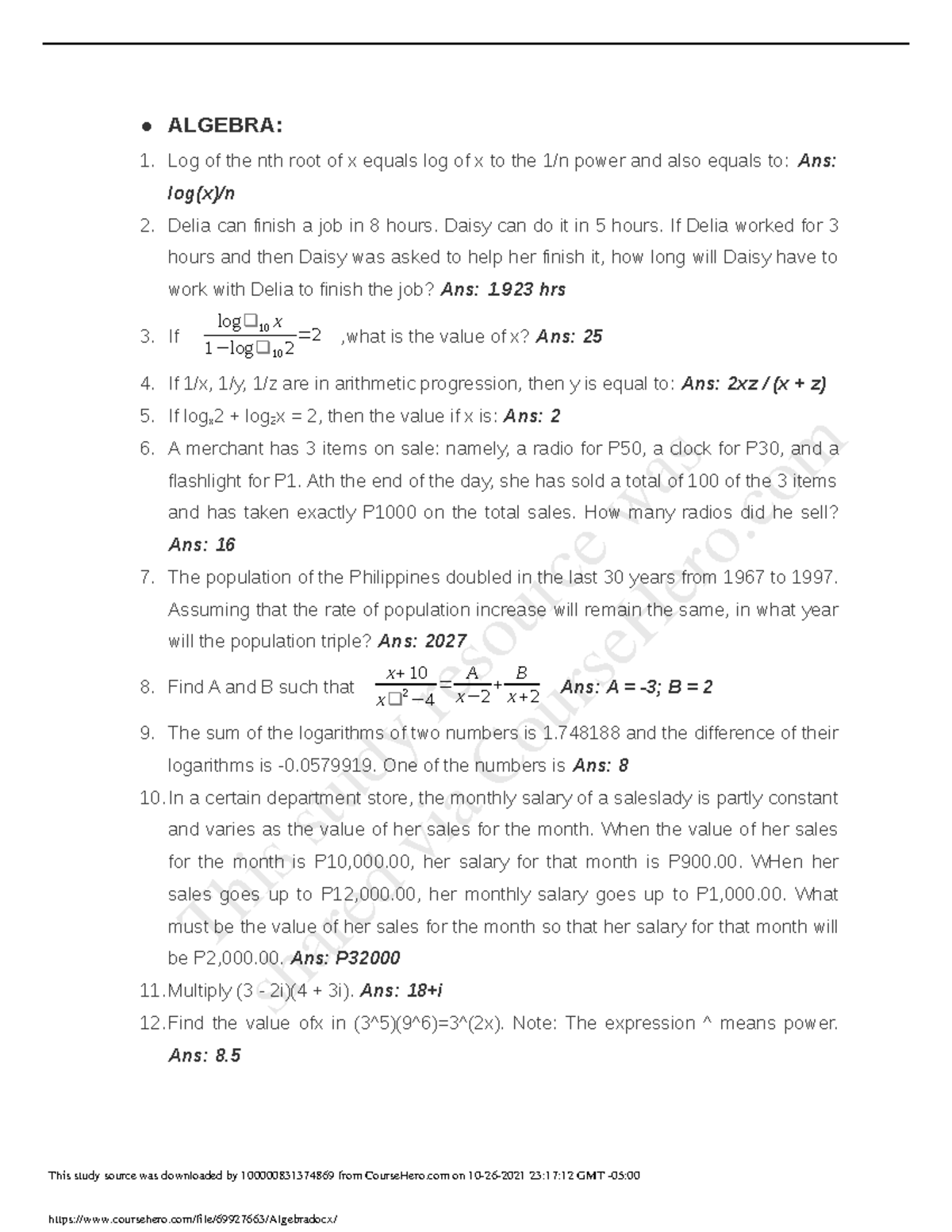 Algebra - Vibration Engineering - UE - Studocu