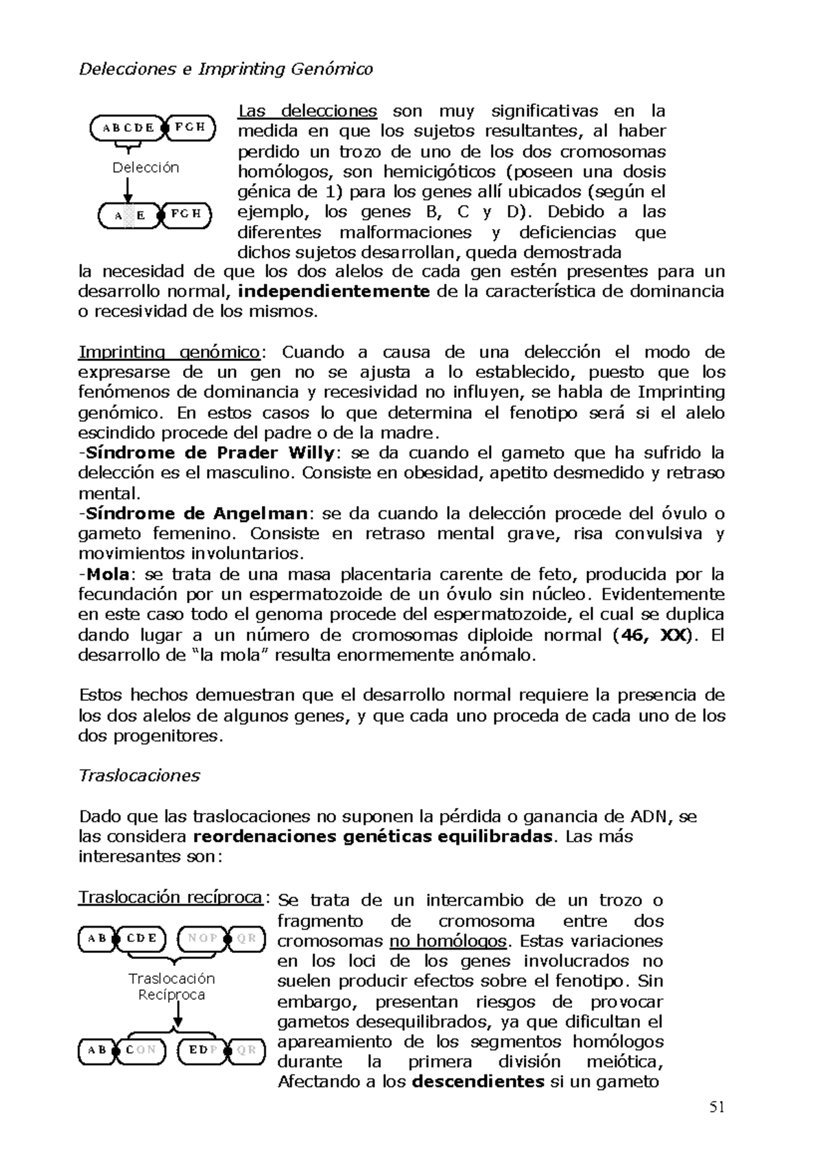 Apuntes II Temas 1-7 - Delecciones e Imprinting Genómico la necesidad ...